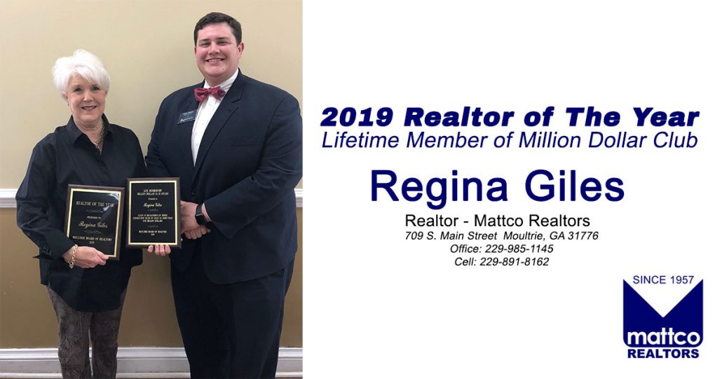 Regina Giles Receives 2019 Realtor of The Year Award - Mattco Realtors